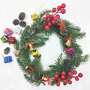 Jylucky 60 PCS Artificial Pine Needles with 3 Branches, 5.9 x 3.9 Inch Pine Twigs Greenery Plants Pine Leaves Needle for Thanksgiving Christmas DIY Garland Wreath Wedding Home Garden Decoration