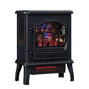 duraflame® 3D Infrared Quartz Electric Fireplace Stove Heater, Black