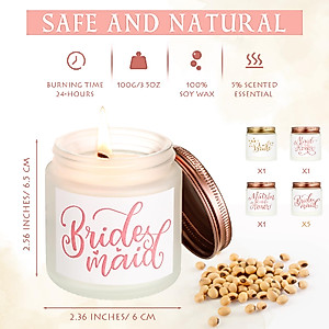 MTLEE 8 Pcs Bridesmaid Gifts Bridesmaid Proposal Candle Jar Lavender Scented Bridal Proposal Gift Natural Soy Wax Candles Matron Maid of Honor Gift Set for Bridal Shower, Wedding, Bachelor Party