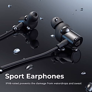 SoundPEATS Q30 HD Bluetooth Headphones in-Ear Stereo Wireless 5.0 Magnetic Earphones IPX6 Sweatproof Earbuds with Mic for Sports, Immersive Bass, 10mm Drivers, aptX-HD, 13 Hours Playtime, Secure Fit