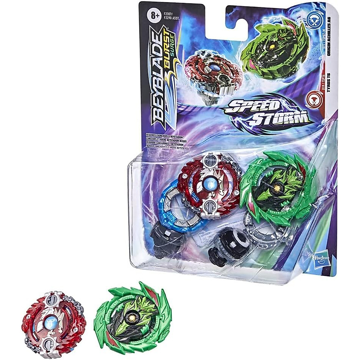 Hasbro Beyblade Burst Surge Speed Storm Twin Pack Origin Achilles A6 and Tyros T6