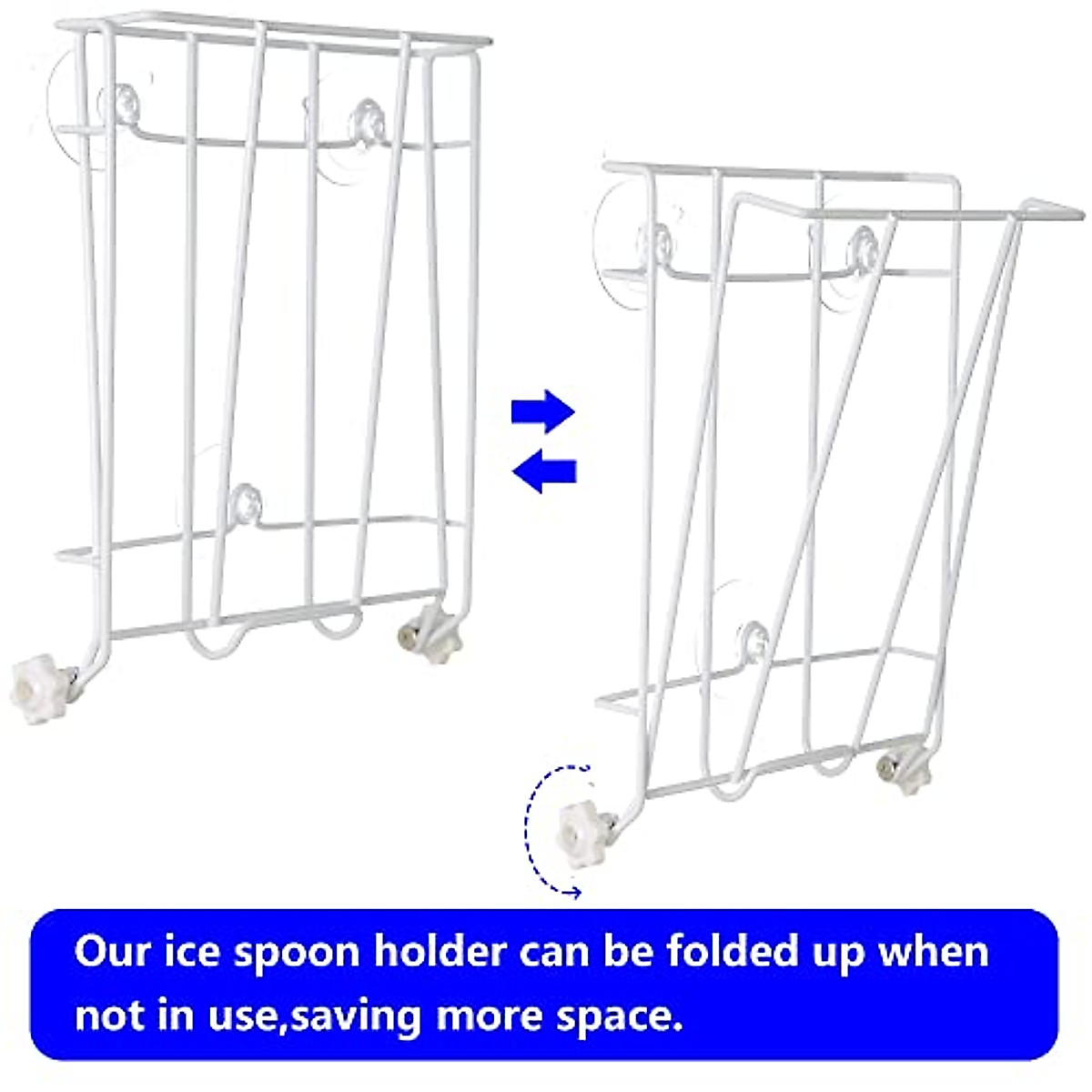 Ice Scoop Holder for Ice Machine, Universal＆Foldable Design, Stainless Steel Heavy Duty Ice Scoop Holder for Commercial,Restaurant,Countertop Ice Maker Freezer Refrigerator Kitchen