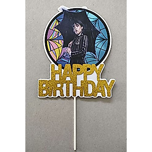 Wednesday Birthday Cake Topper, Wednesday Horror TV Theme Birthday Party Decorations