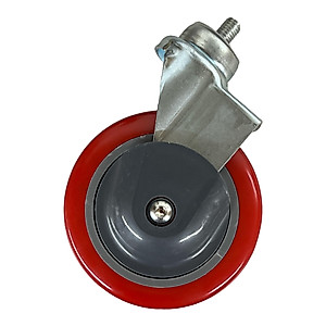 CHAMINUSA U HANDDLE Grocery & Laundry CART 1.5 Bushel (Gunpowder Metal) Red, Blue Trim (Red)