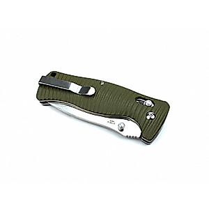 Ganzo G720-GR Tactical Folding Knife Window Breaker 440C Blade Army Green G10 Handle w/Paper Box & Draw String Bag G720