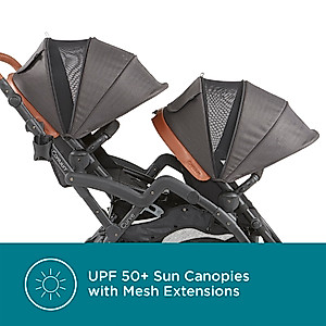 Contours Curve V2 Convertible Tandem Double Baby Stroller & Toddler Stroller - Twin Stroller, 360 Turns, Removable and Reversible Seats, Infant Car Seat Compatibility - Black Herringbone