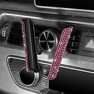 GuoranGG Bling Car Phone Holder,Car Air Vent Mobile Phone Mount, Universal 360°Adjustable Crystal Auto Car Stand Phone Holder Car Accessories for Women,Pink