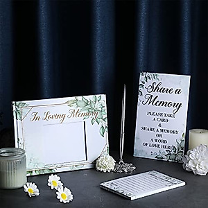 Spakon Funeral Guest Book for Memorial Service Celebration of Life Guest Book 100 Pieces Double Sided Prayer Funeral Cards