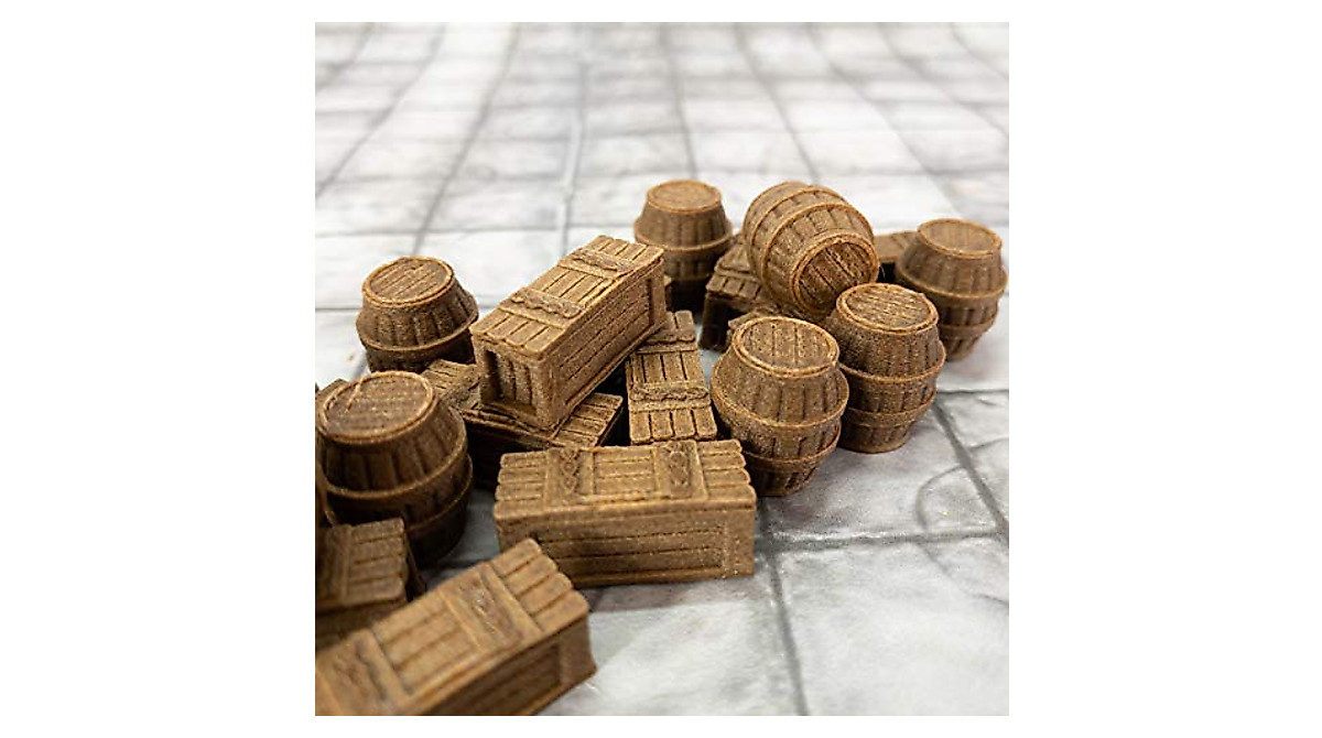 Extruded Gaming Armory Crates & Gunpowder Barrels - Realistic Terrain