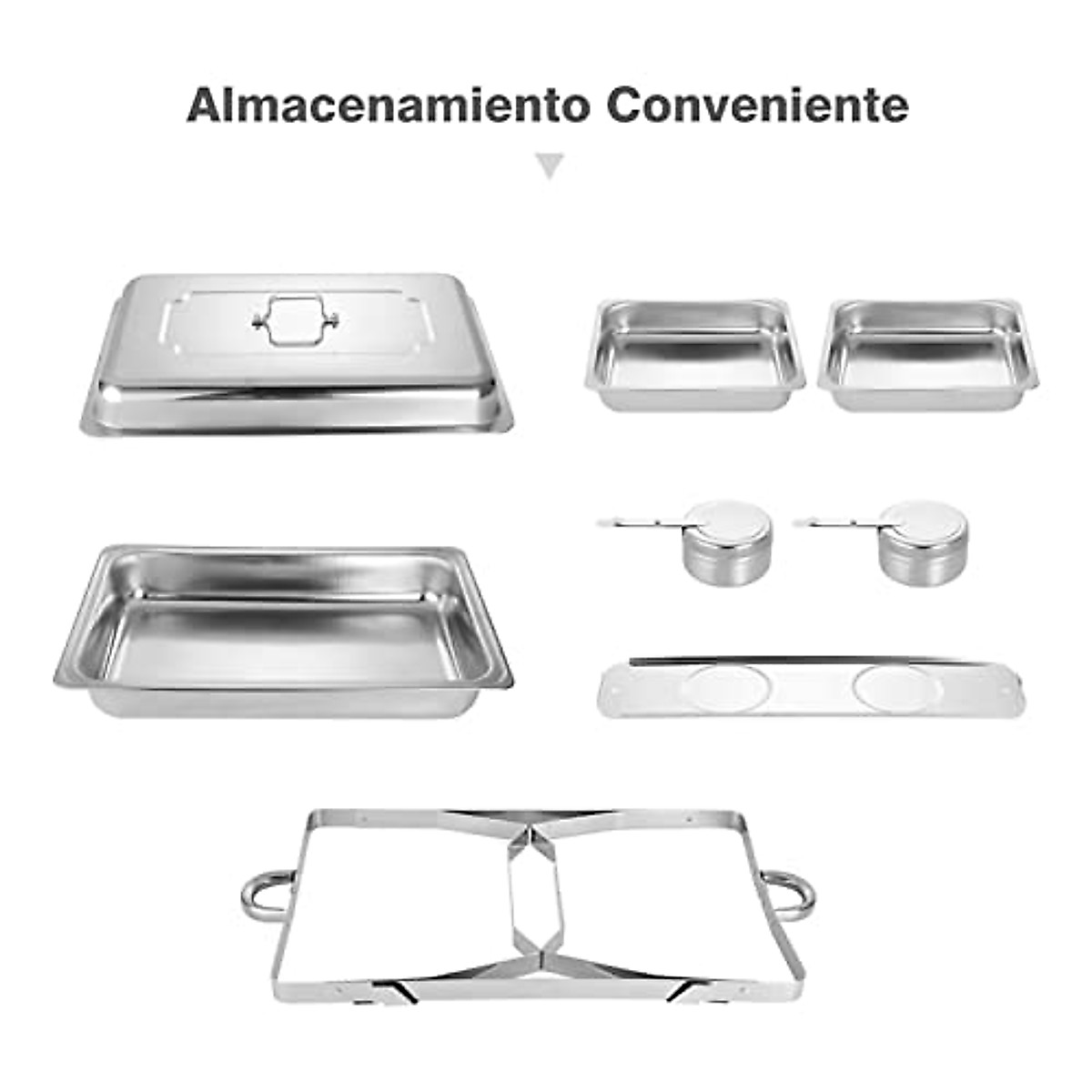 Buffet Warmer Server 2 Tray Chafing Dish Buffet Set Stainless Steel Food Warmer for Hotel Restaurant Parties Wedding Banquet Events