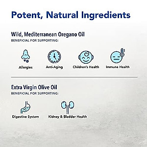 NORTH AMERICAN HERB & SPICE Oreganol P73 - 120 Softgels - Immune System Support - Unprocessed, Vegan Friendly Wild Oregano - Mediterranean Source - Non-GMO - 120 Servings