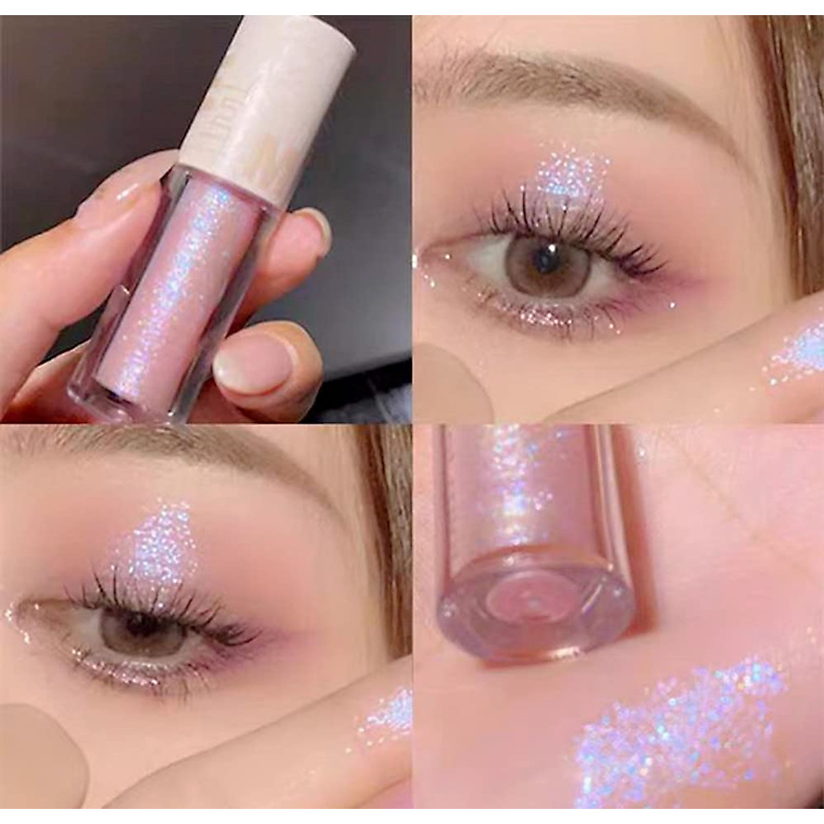 Go Ho Glitter Eyeshadow Makeup,Liquid Glitter Under Eye Shadow Bling,Glitter Eyeliner Diamond Sparkle Eye Stick,Shimmer and Shine Makeup Glitter Lip Gloss for Women Korean Makeup,01# Pink Purple