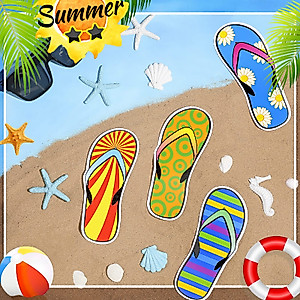 Flip Flop Accents Colorful Flip Flop Cutouts Summer Bulletin Board Wall Decor Hawaiian Beach Pool Party Cutouts with Glue Point Dots for Classroom Party Decoration (120 Pieces)