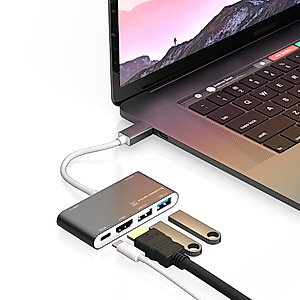 Elevate Computing Multi Port Hub – Premium HDMI Type C Hub Adapter – 100W Multi Port USB C Hub with 4 Total USB Type A Ports – USB C Hub Adapter 6-in-1 for MacBook Pro, MacBook Air, XPS and Others