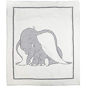 Barefoot Dreams CozyChic Disney Dumbo Stroller Blanket, Comfortable Baby Blanket, Oyster Multi, 30 Inches x 40 Inches