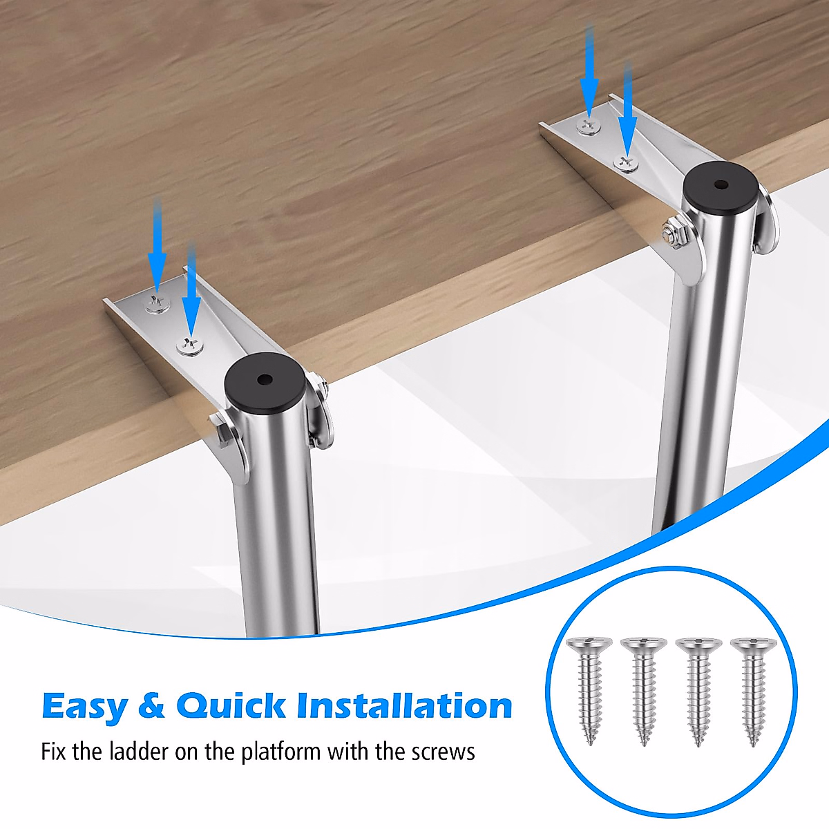 Goplus 4 Step Telescoping Boat Ladder, Folding Stainless Steel Swim Platform Ladder with Non-Slip Steps, Extendable Heavy Duty Dock Ladder for Pontoon Boat Yacht