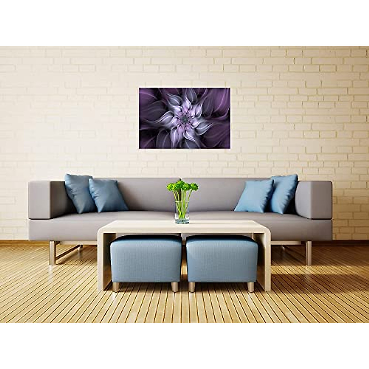 TutuBeer 1 Panel Bauhinia Chinese Redbud Purple Flower Plant Botany Picture Flower Artwork Oil Painting on Canvas Stretched and Framed 24x36 inch Print Home Decor Living Room Bedroom Wall Art Hanging