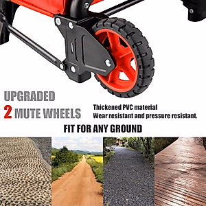 APOXCON Folding Shopping Cart with Removable Waterproof Bag and Bungee Cord, Heavy Duty Push Cart with Mute Wheels, Portable Hand Truck for Shopping, Groceries, Travel and Office Use