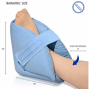 Quilted Heel Protector with Super-Fluffy / Super-Soft in Light Blue Size / Model: Bariatric / Non Gel-Pack