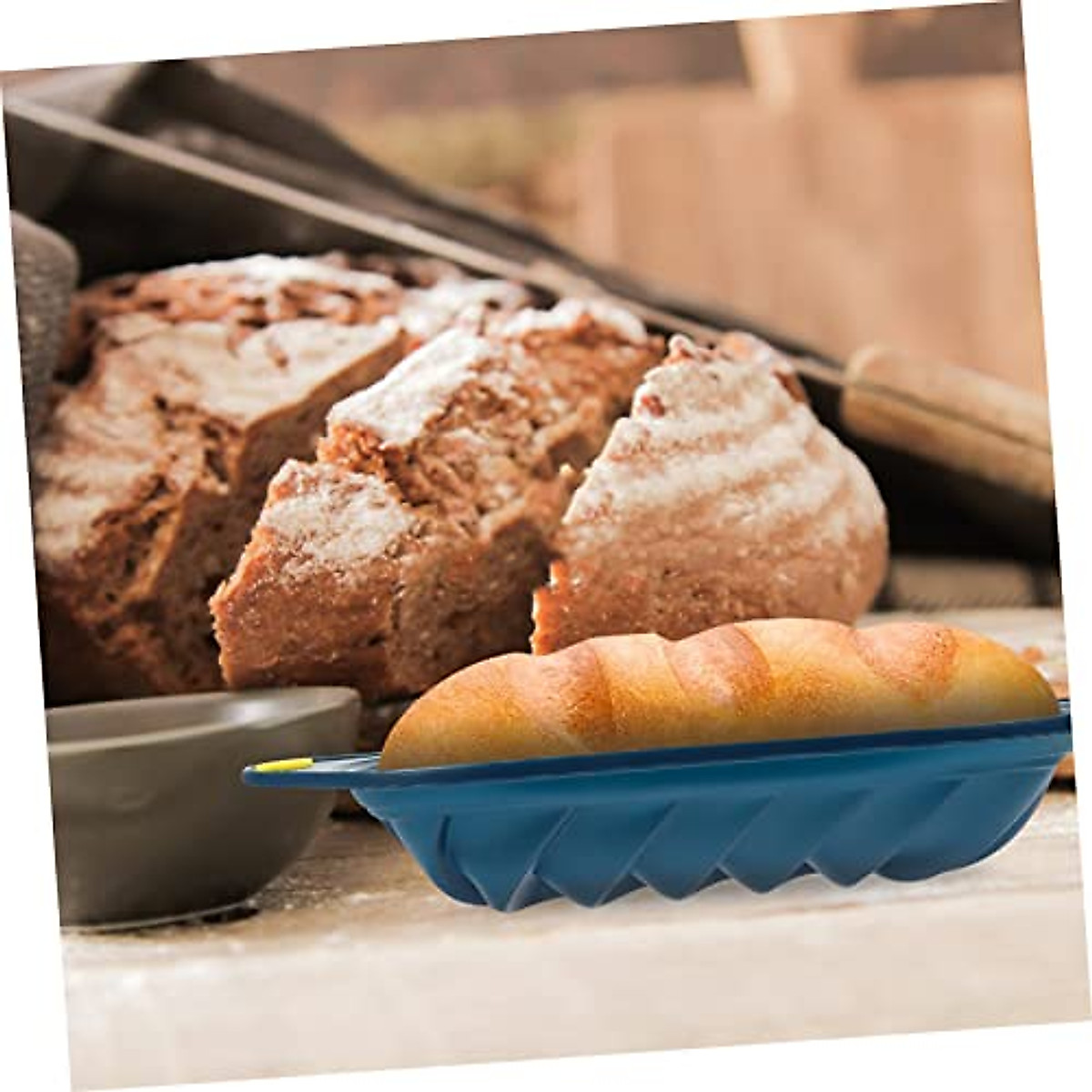Housoutil Box Non-stick Pans Silicone Serving Oven Cake Baking Bread Meatloaf for Grade Bake Blue Reusable Practical Loaf Kitchen Home Stick Homemade Toast Pan DIY Molds