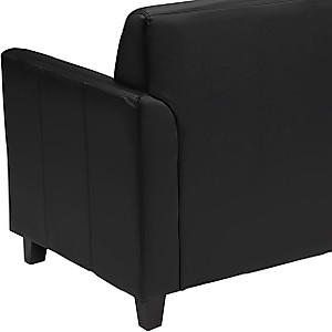 Flash Furniture Hercules Diplomat Series LeatherSoft Upholstered Loveseat, Modern Small Sofa for Living Room or Office, Black