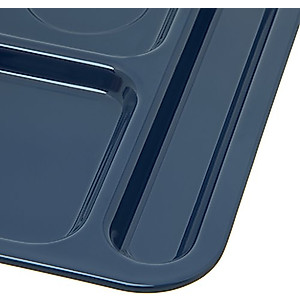 Carlisle FoodService Products Melamine Right-Hand 4-Compartment Tray, 10x9.75 Inches, Dark Blue