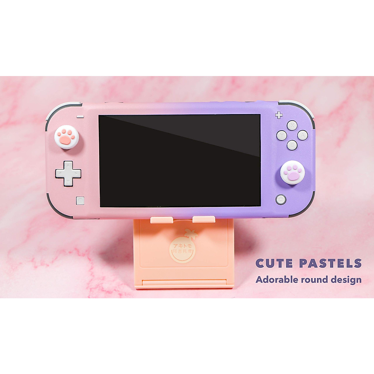 BelugaDesign Paw Thumb Grip Caps | Compatible with Nintendo Switch Standard Lite OLED | Cute Kawaii Animal Joystick Cap, Soft Silicone Cover for Controller | Pack of 4 (Purple)