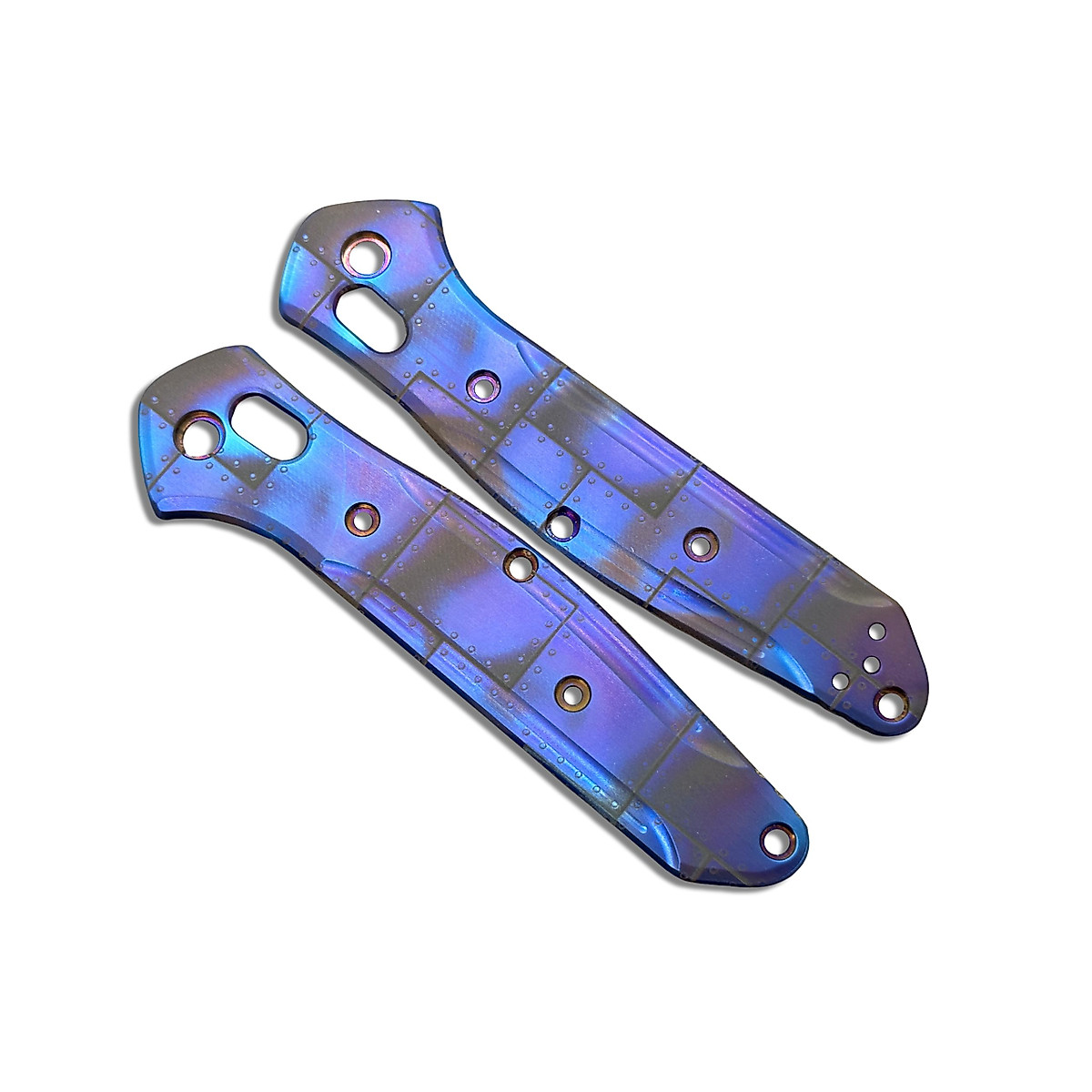 Flamed RIVETED AIRPLANE Titanium Scales for Benchmade 940 Osborne