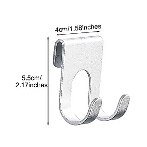 EMVANV 4pcs Adhesive Plug Hook, Stainless Steel Heavy Duty Razor Holder for Shower, Kitchen Organizer for Shaver Plug Robe Towel Loofah Coat, Shower Razor Holder Storage Hooks(Silver)