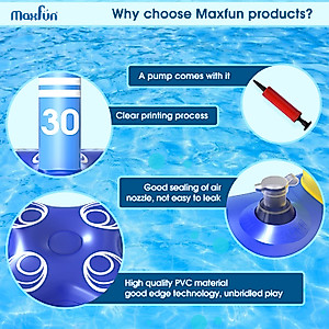 Max Fun Pool Floats Toys Games Set - Floating Basketball Hoop Inflatable Cross Ring Toss Game Toys for Kids Adults Swimming Pool Water Game