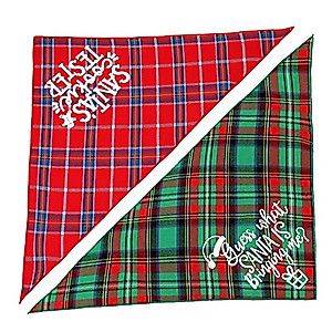 3 Pack Christmas Dog Bandanas - Classic Fall Plaid Christmas Xmas Dog Bandana Triangle Pet Scarf Bibs Kerchief Gift Set Pet Holiday Accessories Decoration for Small to Large Puppy Dog Cat
