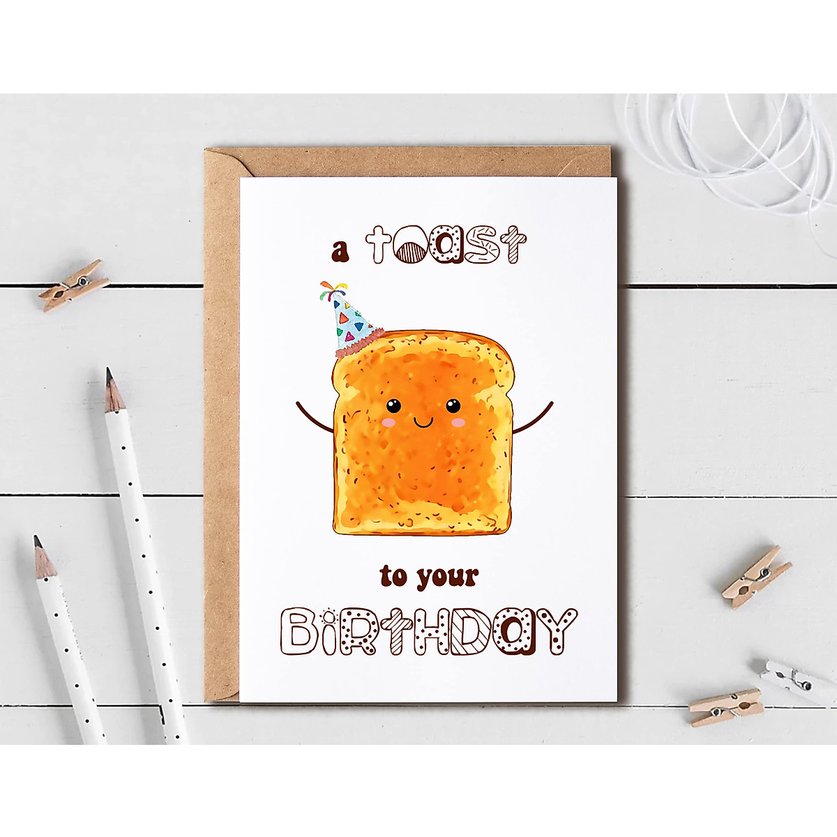EruditeGifts A Toast To Your Birthday Card - Funny Pun Birthday Card - Cute Funny Birthday Card - Birthday Card - Birthday Card For Friend