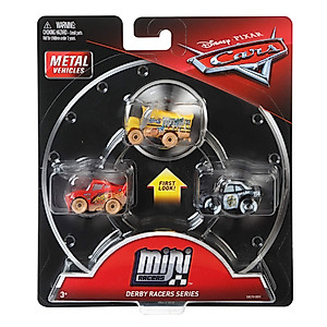 Cars Disney Pixar GBC70 Mini Derby Racers Series 3-Pack, Multicolour, 4,5 x 1 x 1 cm