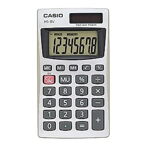 Casio HS8VA Pocket Calculator 8 Character(s) - Battery Solar Powered