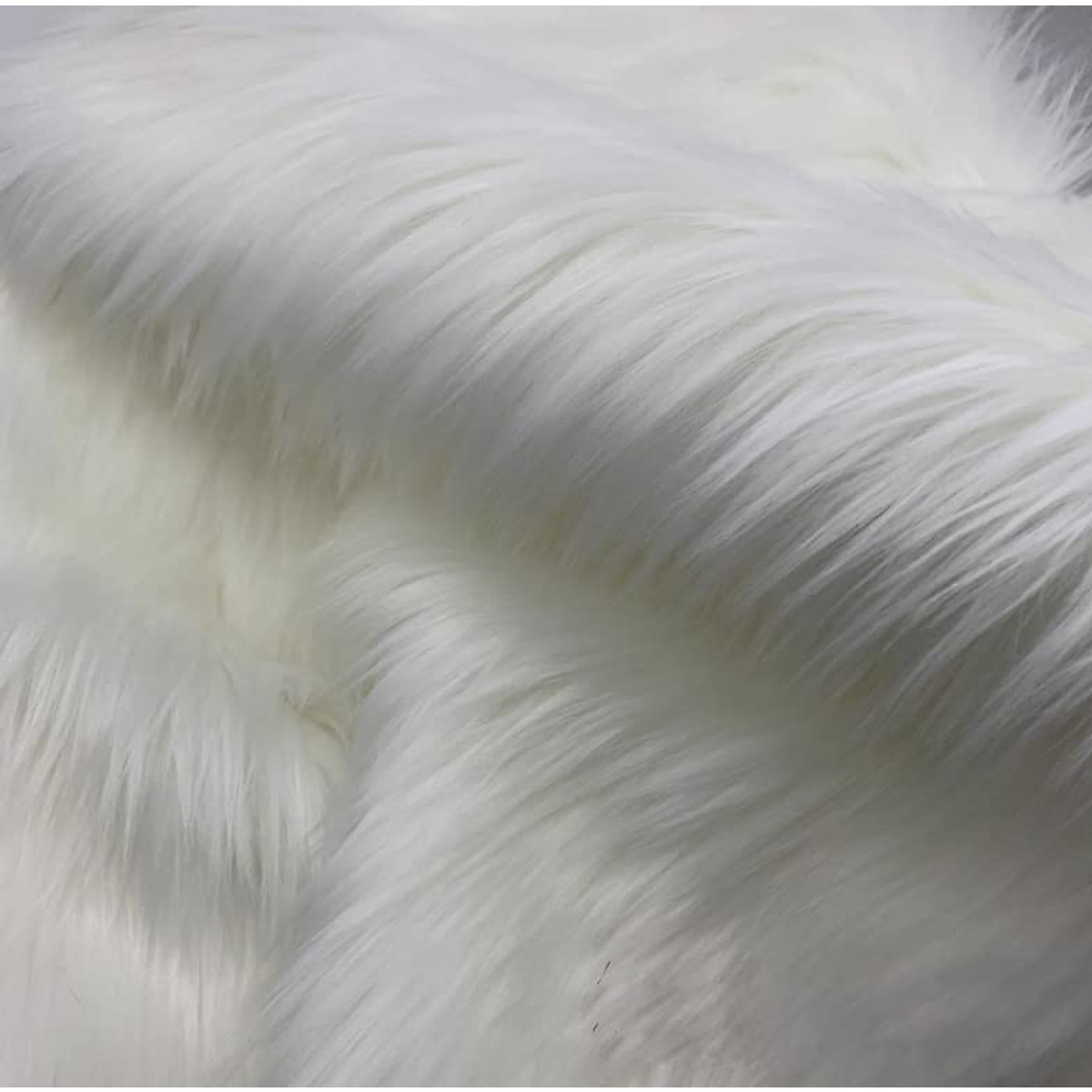 YYCRAFT Luxury Thick Heavy Faux Fur Fabric Squares CutsPatches Costume Camera Floor & Decoration (2 Pack,White)