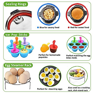 3 Quart Pressure Cooker Accessories Compatible with Instant Pot 3 Qt Only - Steamer Basket, Glass Lid, Silicone Sealing Rings, Egg Bites Mold, Egg Steamer Rack and More