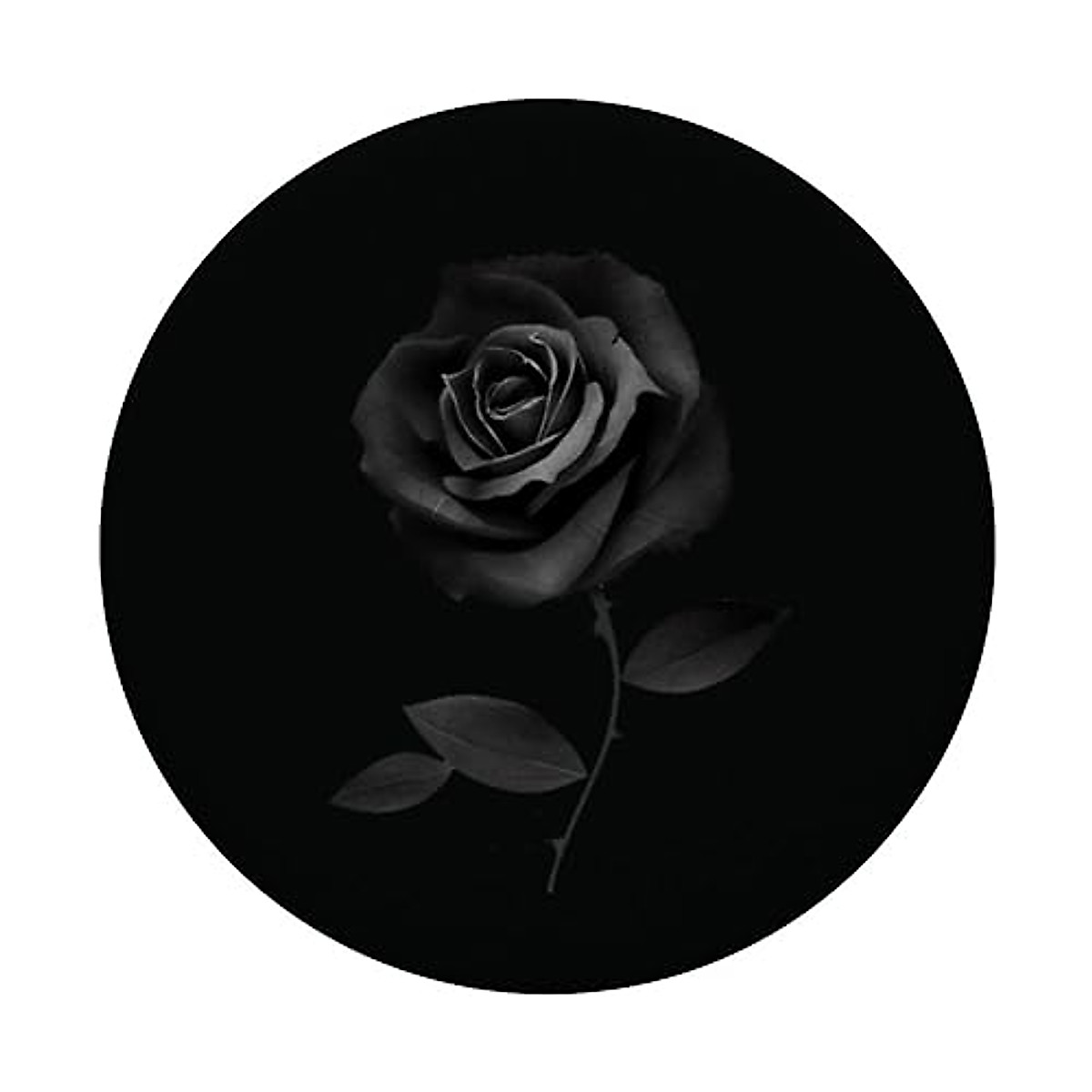 Beautiful Black Rose Flower Silhouette PopSockets PopGrip: Swappable Grip for Phones & Tablets PopSockets Standard PopGrip