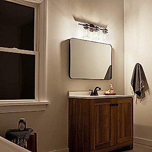 KICHLER Brinley 24" 3 Light Vanity Light with Clear Glass in Olde Bronze®