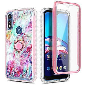 NGB Supremacy Case for Motorola Moto E 2020, Full Body Protection with [Built-in Screen Protector] Ring Holder/Wrist Strap, Slim Fit Shockproof Bumper Durable Cover Case (Fantasy)