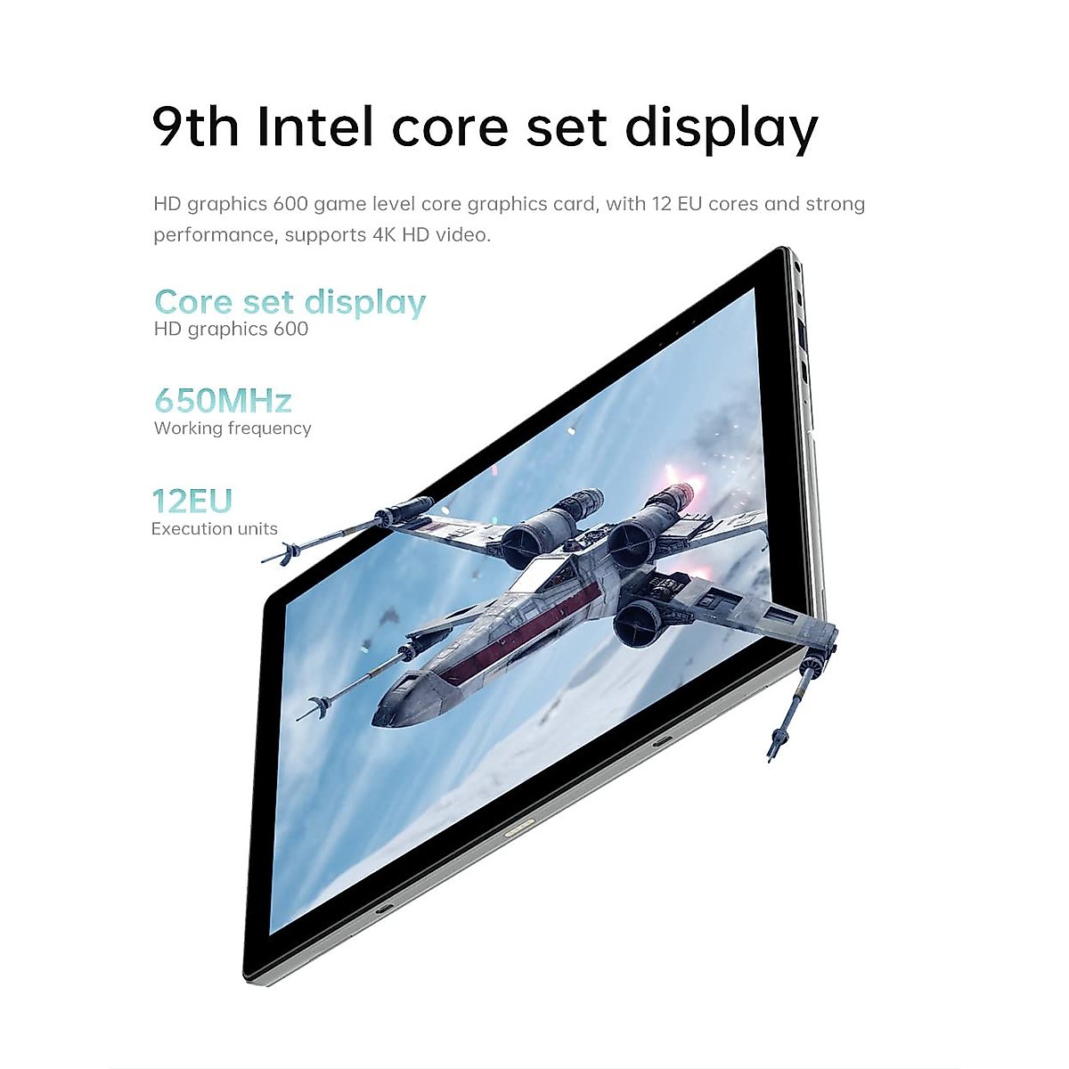 ALLDOCUBE iWORK20 2-in-1 Laptop, Tablet PC with Keyboard (and Stylus Pen), 10.1" Windows Tablet, Intel N4020 CPU, 4GB RAM/128GB ROM, Windows 10, Type-C, Support HDMI, Convertible Laptop