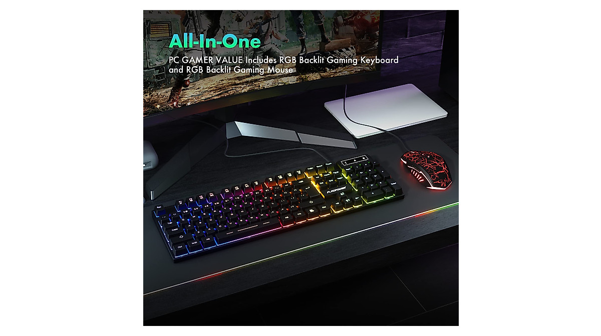 FLAGPOWER RGB Gaming Keyboard and Breathing Mouse Combo, Adjutable ...