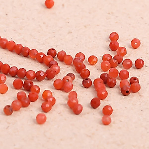 FONNEY 2mm Faceted Natural Stone Beads for Jewelry Making AAA Quality Gemstone Beads Mix Agate Beads 180pcs Micro Laser Cut Round Loose Beads Charms for DIY Jewelry 15.8''Healing Stone Beads