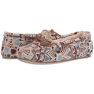 Minnetonka Womens Mosaic Cally Moccasin, Cream Mosaic, Size 8