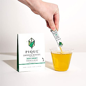 Pique Organic Sencha Tea Crystals - Supports Immunity, Energy - 14 Single Serve Sticks (Pack of 1)