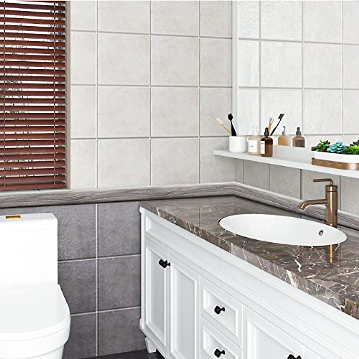 Art3d Self Adhesive Vinyl Floor Transition Strip, Laminate Floor Strip Floor Flat Divider Strip for Joining Floor Gaps,Carpet Threshold Transition,Floor Tiles（4 FT, 1.57in, Gray）