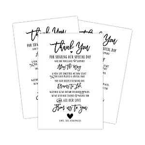 Your Main Event Prints 50 Wedding Thank You Place Setting Cards - Perfect for Adding to Table Centerpieces and Wedding Decorations for Receptions - Pack of 50 Cards
