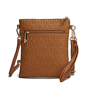 MKF Crossbody Bags for Women, Wristlet Strap – PU Leather Shoulder Handbag – Small Crossover Messenger Purse, Chocolate