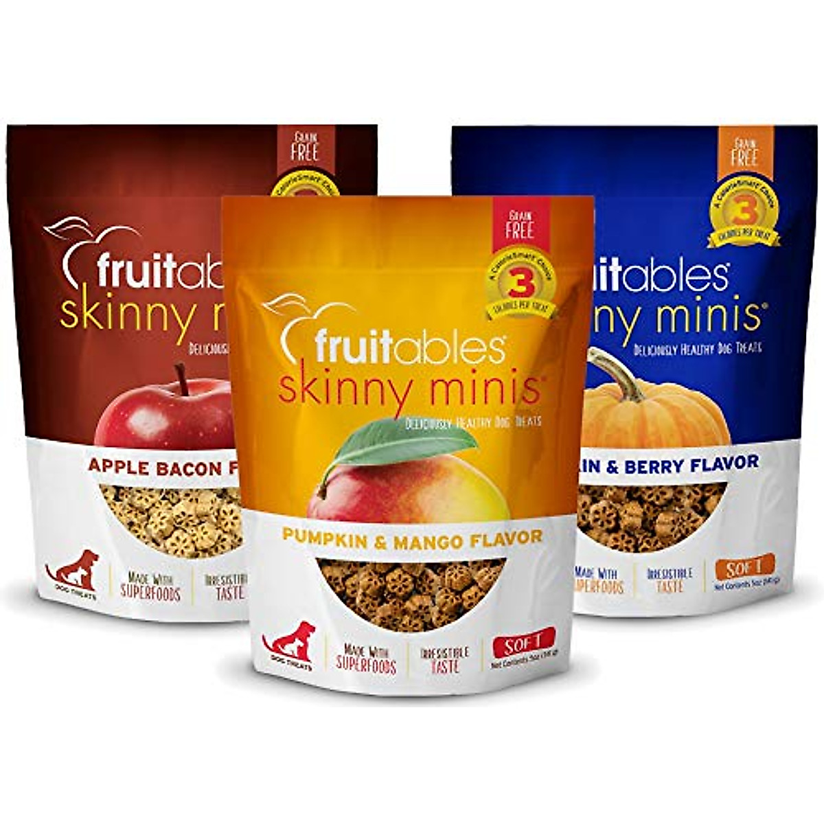 Fruitables Skinny Minis Apple Bacon, Pumpkin Berry, Mango - Variety 3 Pack