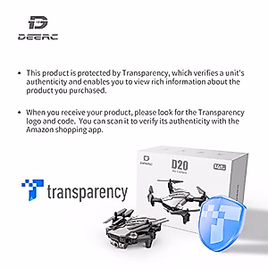 DEERC D20 Mini Drone for Kids with 720P HD FPV Camera Remote Control Toys Gifts for Boys Girls with Altitude Hold, Headless Mode, One Key Start Speed Adjustment, 3D Flips 2 Batteries, Silver