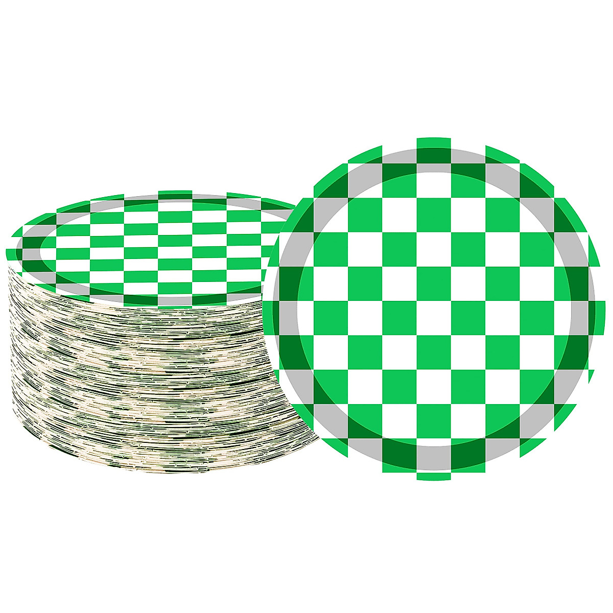 40 Pcs Green and White Checkered Green Race Car Party Supplies Checkered Flag Paper Plates 7"Green Checkered Paper Plates Green and White Plates for Racing Themed Race Car Birthday Party Decorations